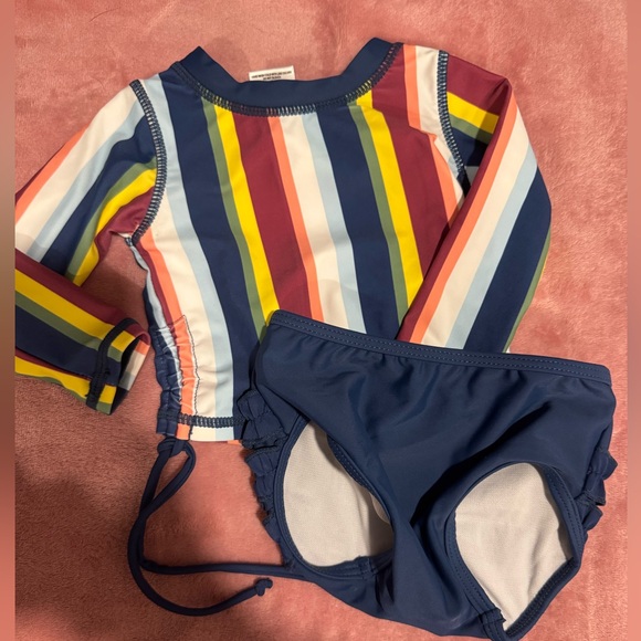 Ruffle Butts | Swim | Multicolor Striped Kids Rashguard Set | Poshmark